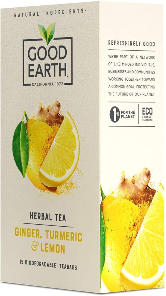 Buy Good Earth Lemon, Ginger And Turmeric, 15 Tea Bags 42g Online