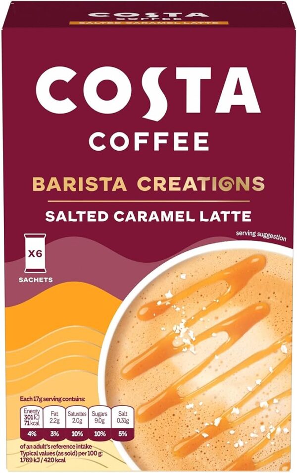 Buy Costa Salted Caramel Latte, 6 Sachets 102g Online